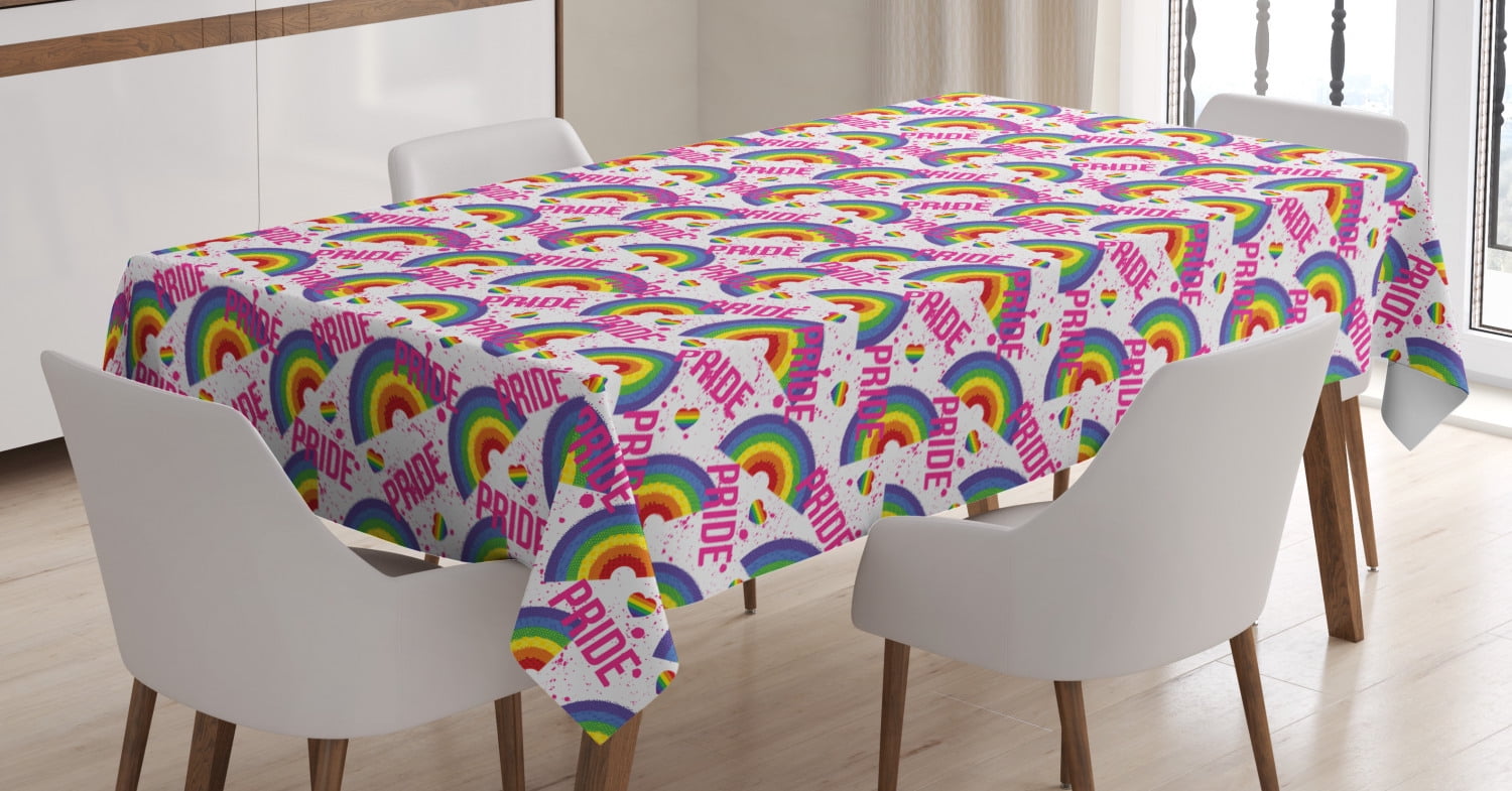 Pride Day Tablecloth Pixelated Grunge Vibrant Lgbt Rainbow