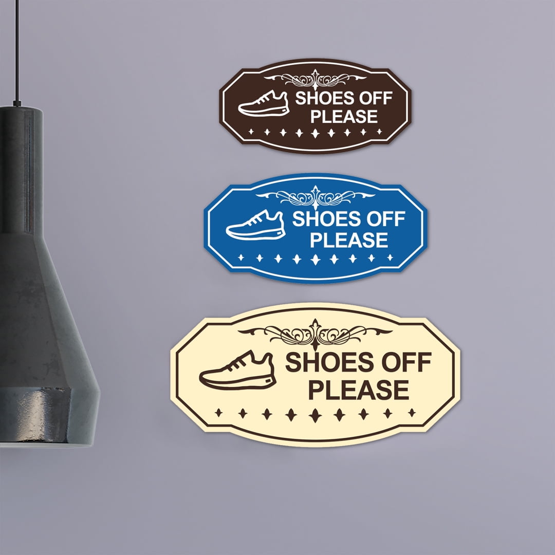 Victorian Shoes Off Please (Sneaker) Sign (Black) - Small - Walmart.com