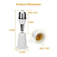 Light Socket Extender 3.9”/10CM Light Bulb Extension Socket, E26 E27 ...