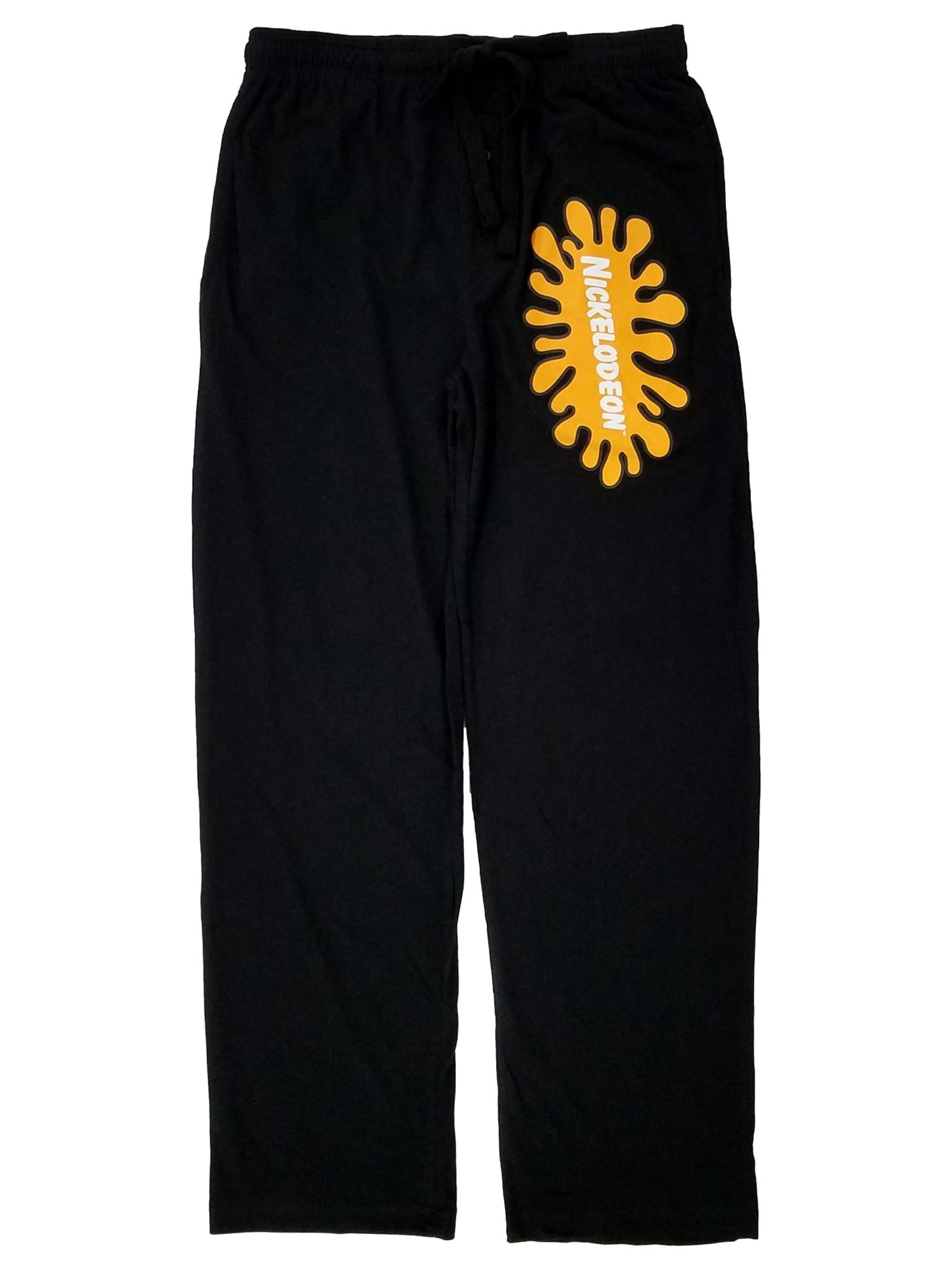 Nickelodeon Mens Black & Orange Splat Logo Sleep Pants Pajama Bottoms ...