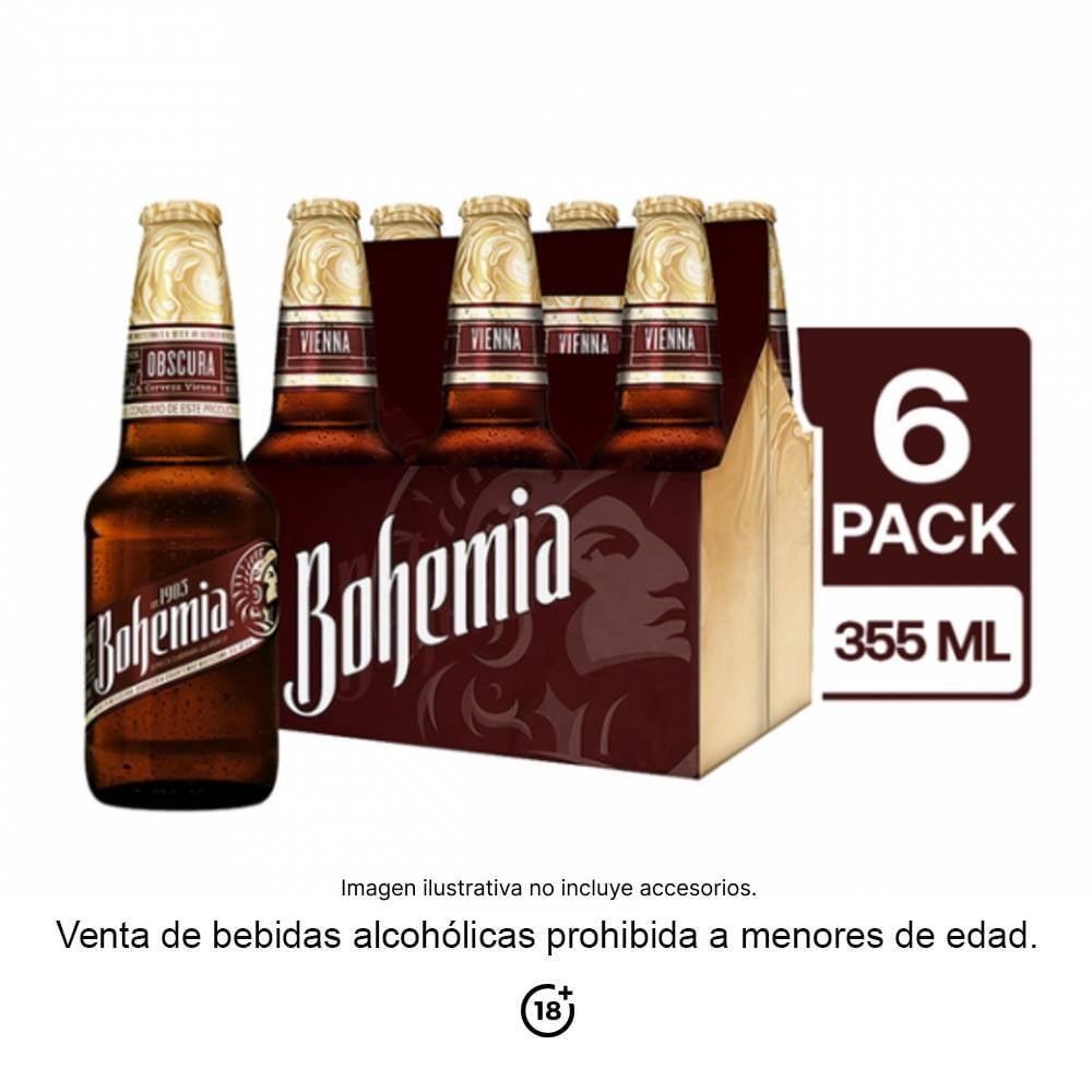 Cerveza oscura Bohemia 6 botellas de 355 ml c/u | Walmart en línea