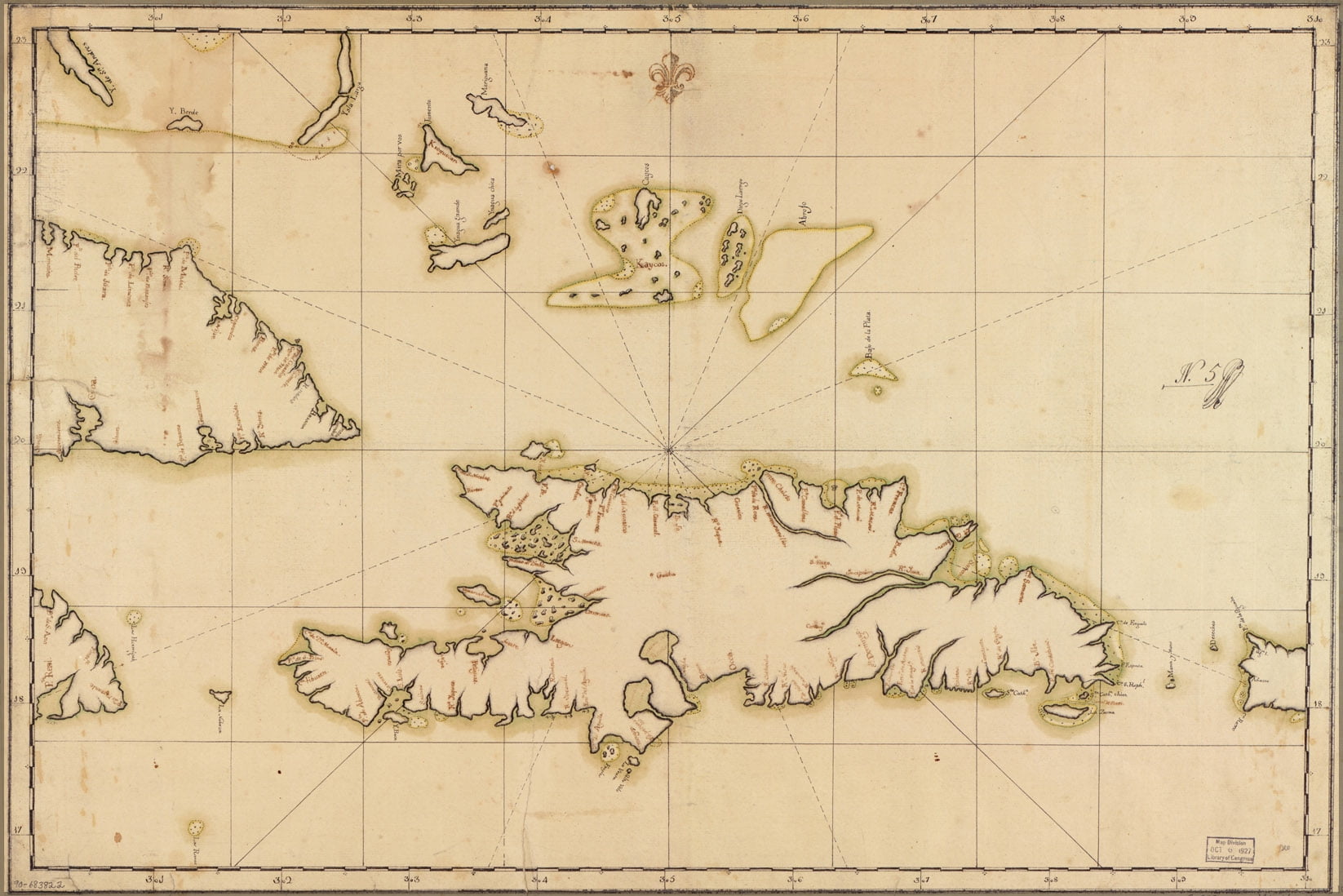 24"x36" Gallery Poster, Map showing Hispaniola 18th century - Walmart.com