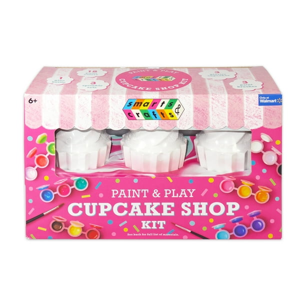 Smarts & Crafts Paint and Play Cupcake Shop, 29 Pieces, for Kids Ages 6 ...