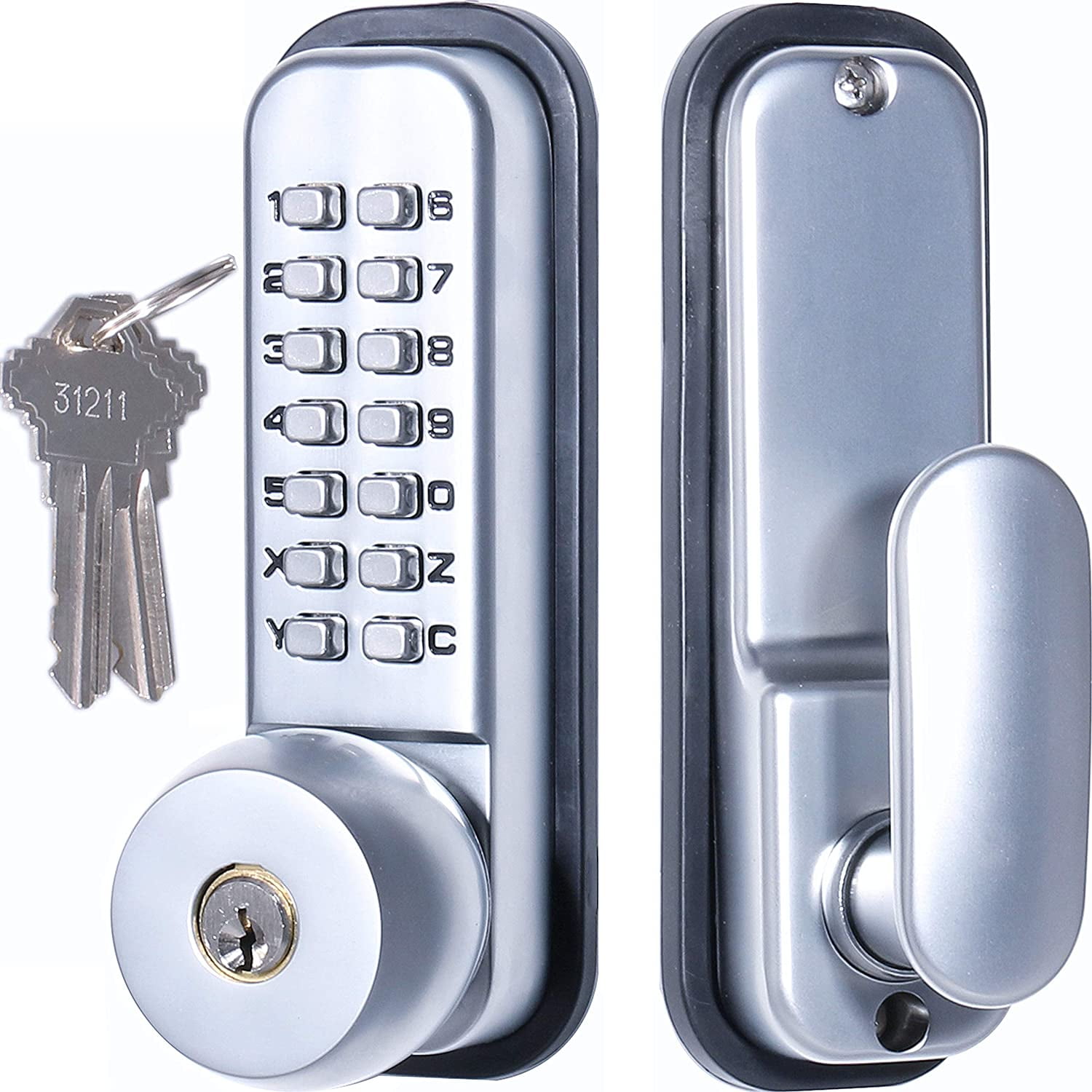 MUTEX MX370 Mechanical Keyless and/or Keyed Entry Lock Set, 14 Digit ...