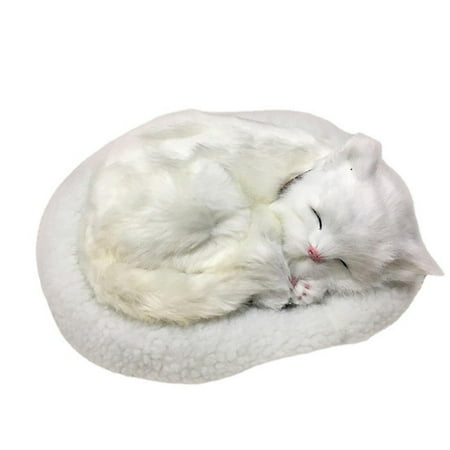 Cute Sleeping Cat/dog Plush Doll With Nest Breathing Fluffy Cat/dog ...