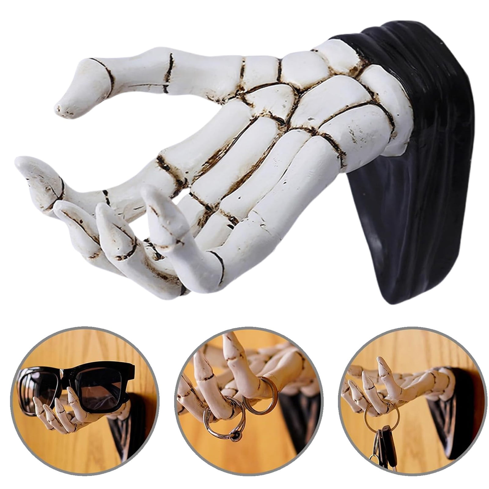Click here for Haziua Clearance! Halloween Skeleton Hand Ring Hol... prices