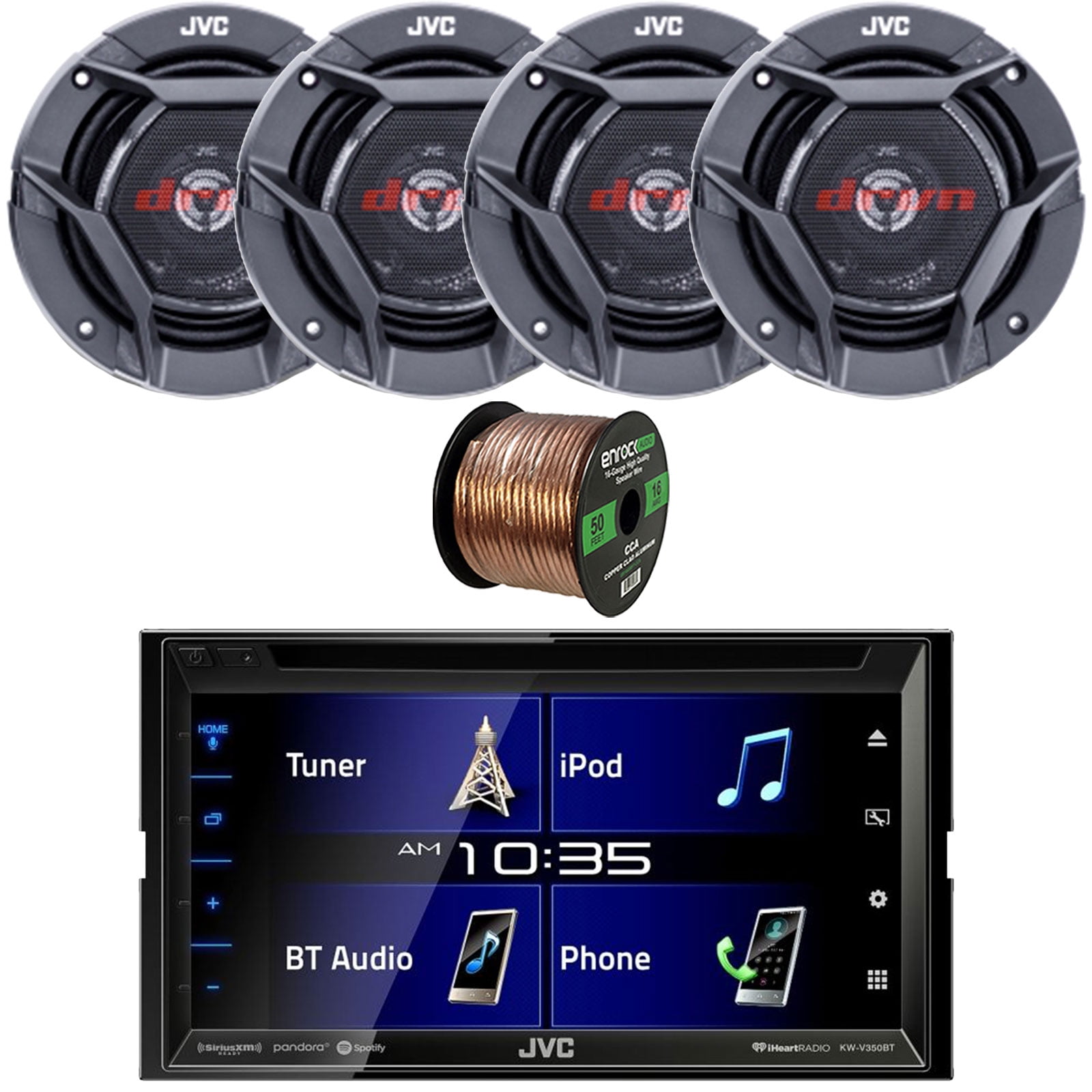 JVC KW-V350BT Double DIN AM/FM Radio Stereo Bluetooth CD/DVD Player ...