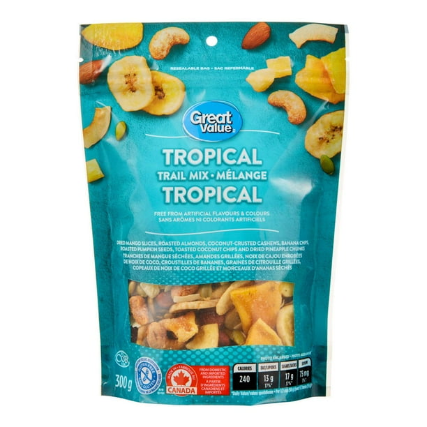 Great Value Tropical Trail Mix, 300 g - Walmart.ca