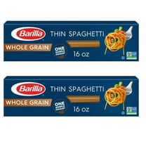 Barilla Whole Grain Thin Spaghetti Pasta, 16 oz, Pack of 2, Bundled ...