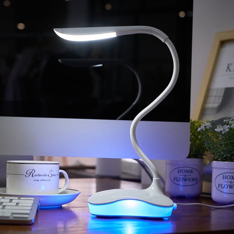 OUNAMIO Touch LED Desk Lamp with USB Charging Port, Stepless Brightness ...