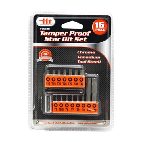 IIT 65920 Security Tamper Proof 6 Point Star Bit Set Torx Socket ...
