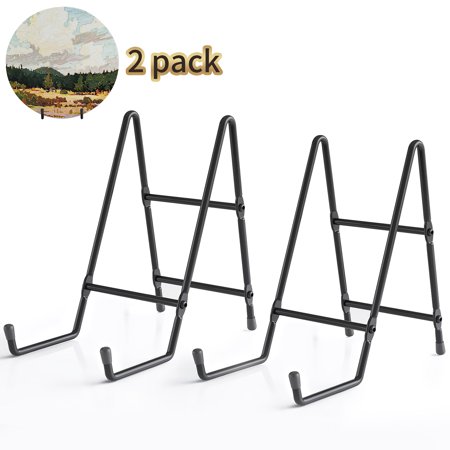 ALLOMN 2pcs Plate Stands Stainless Steel Plate Holders Rust-Proof Photo ...