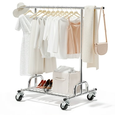 Nefoso Clothing Garment Rack,Round Clothes Rack with 4 Universal Wheels ...