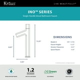 KRAUS Ino™ Vessel Single Handle Bathroom Faucet with Custom Laminar ...