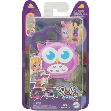Polly Pocket Flip & Find Cat Compact, Travel Toy with Micro Polly Doll ...