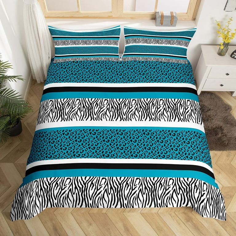 Blue Zebra Print Bedding