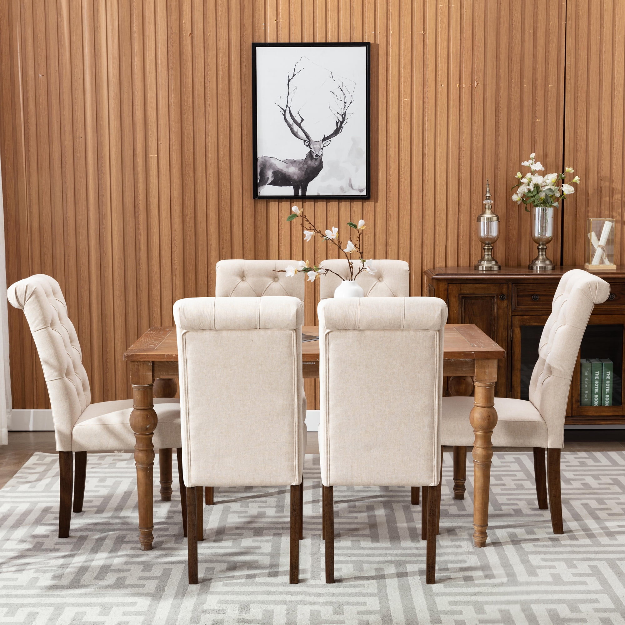 Click here for Malol Tufted Dining Room Chairs Set Of 6  Upholste... prices