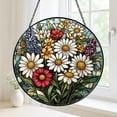 Wildflower stained style hanging, nature themed decorative window art ...