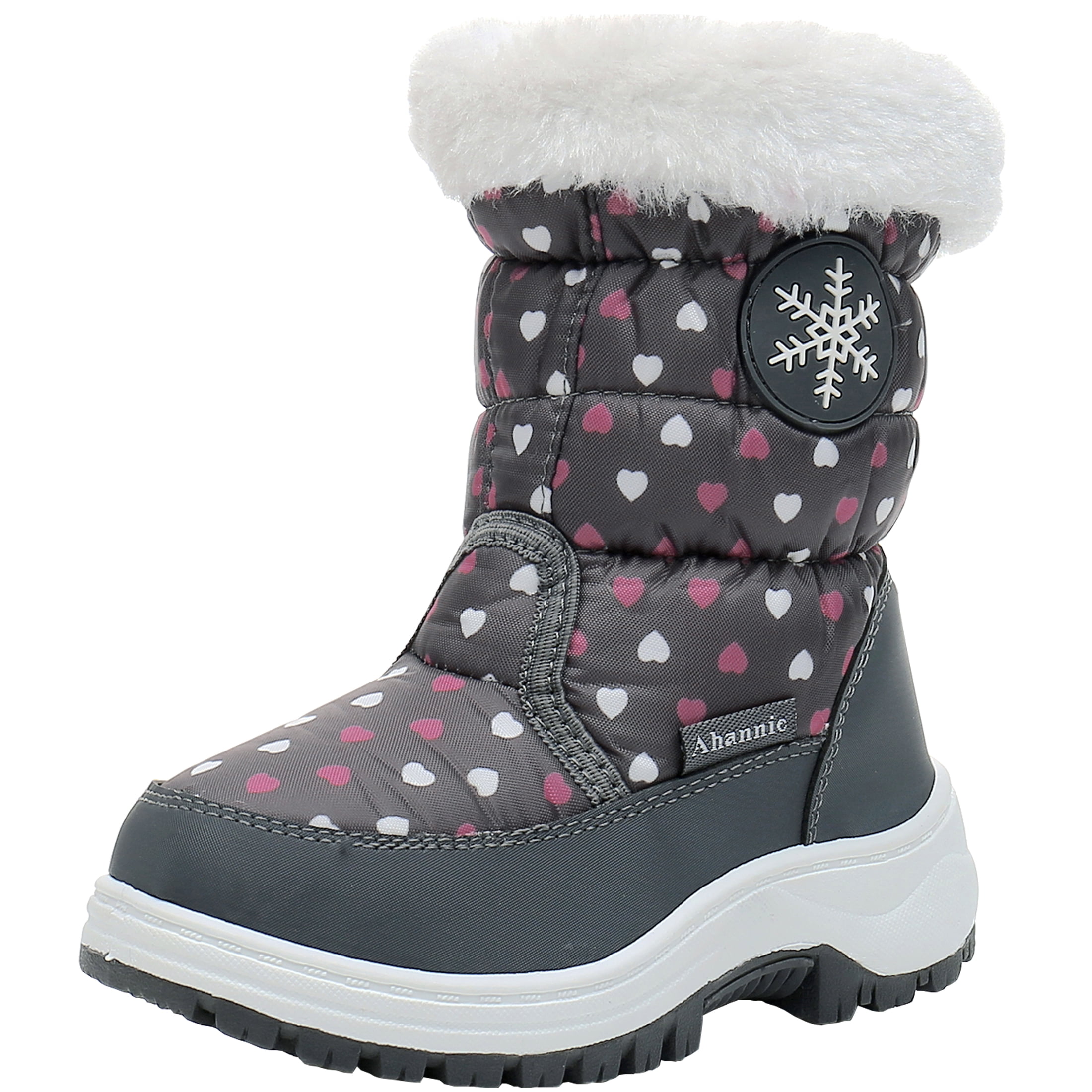 Ahannie Girls Warm Snow Boots,Kids Outdoor Insulated Winter Boots ...
