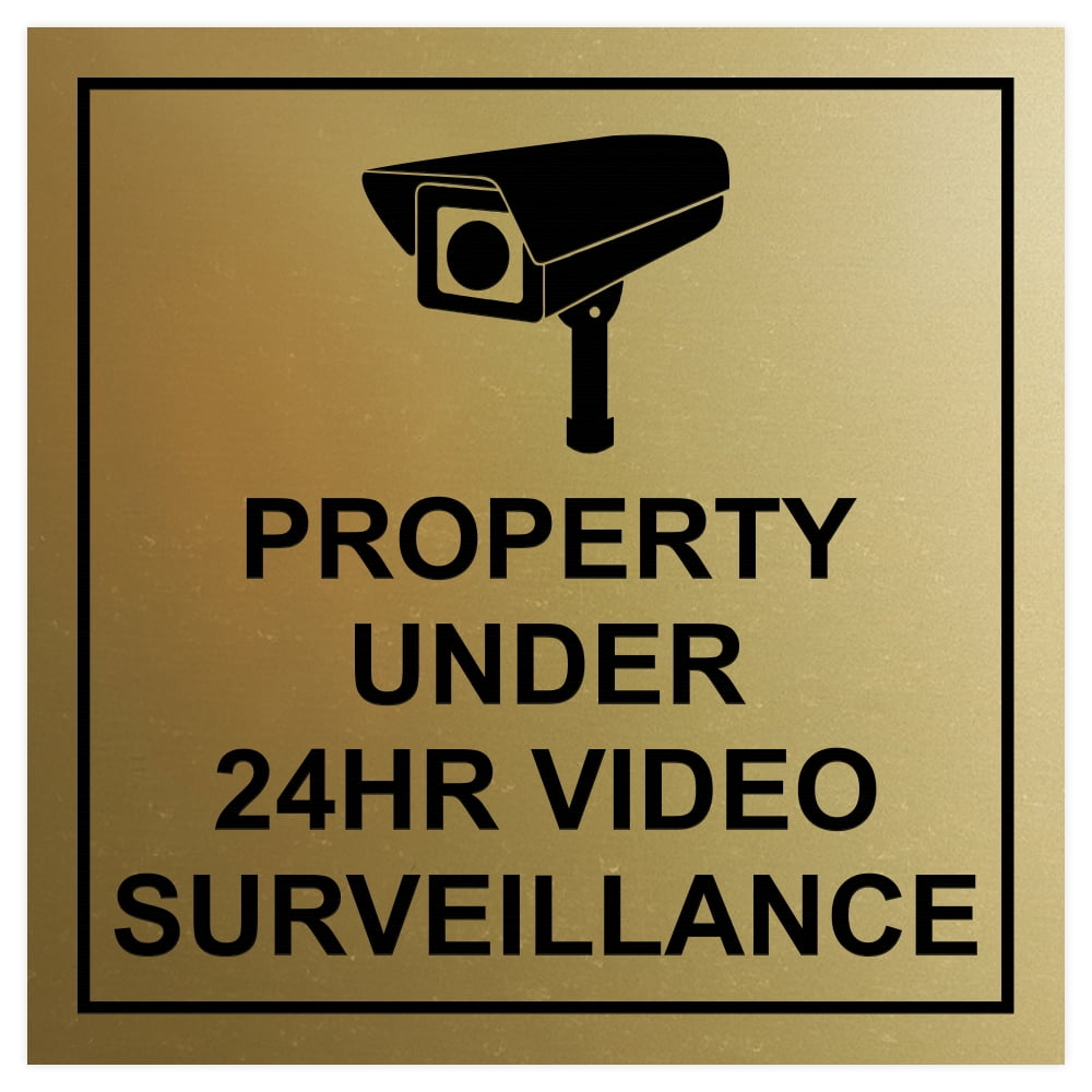 Square Property Under 24HR Video Surveillance Wall / Door Sign ...