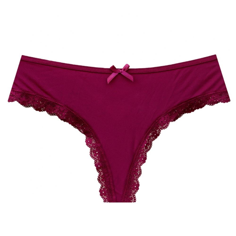 Xmarks Thongs For Women Pack Lace Trim Low Waist See Through Panties