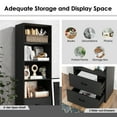 "Topbuy 4-Tier Tall Bookcase 74"" with Modern Design, Anti-Toppling ...
