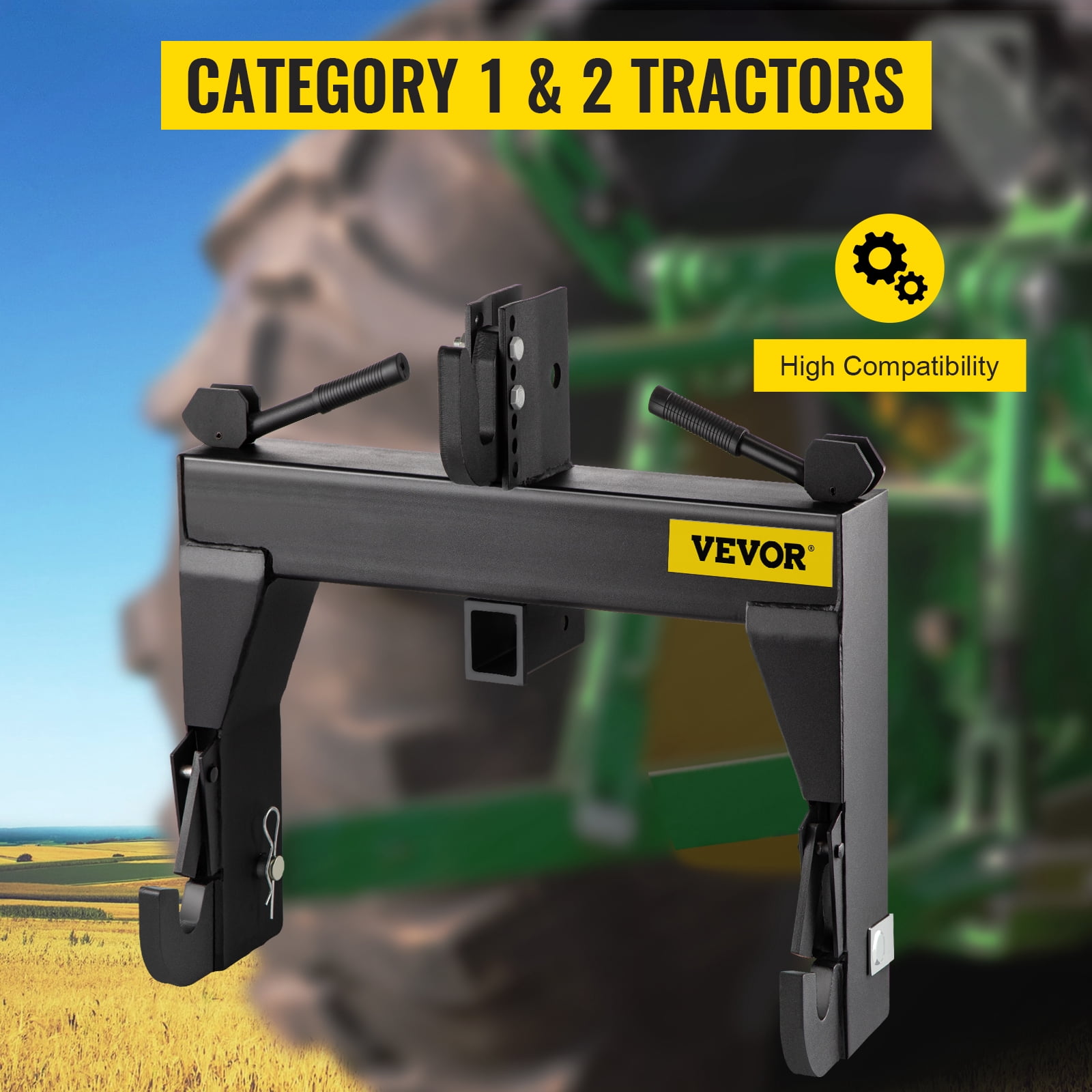 VEVOR Tractor de Enganche Rápido de 3 Puntos Ajuste de Enganche para ...