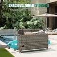 Clouddwell 2-Layer Outdoor PE Wicker Rattan Patio & Poolside Storage ...