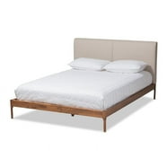 Baxton Studio Leanora Mid-Century Modern King Wood Platform Bed with ...