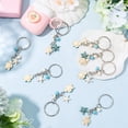 20Pcs Turtle with Starfish Turquoise Pendant Keychains with Iron Ring ...