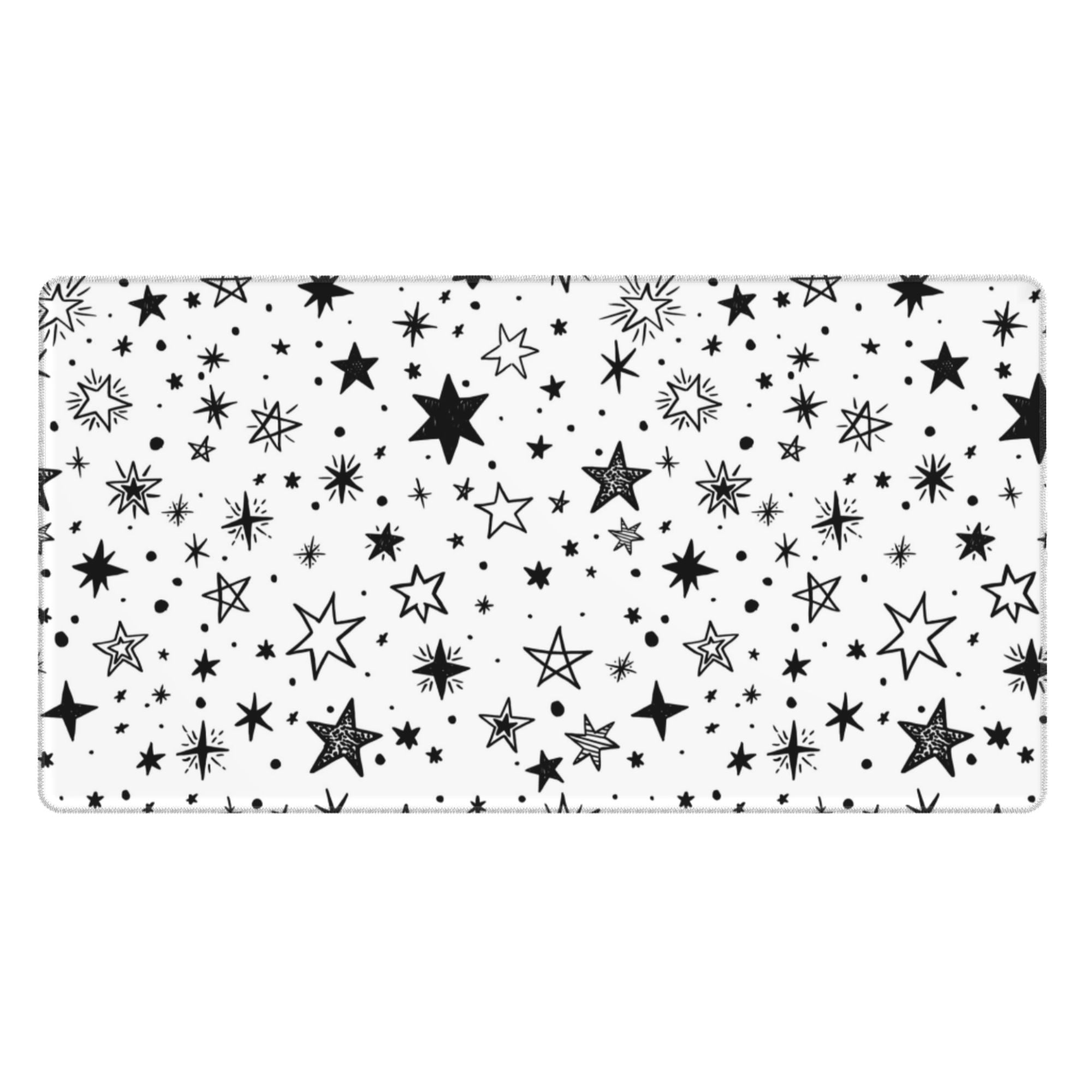 ZICANCN Gaming Mouse Pad, Abstract Black Stars Doodle Large Mouse Mat ...