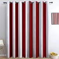 Black White Stripe Blackout Curtains, Abstract Red White Pattern Window ...