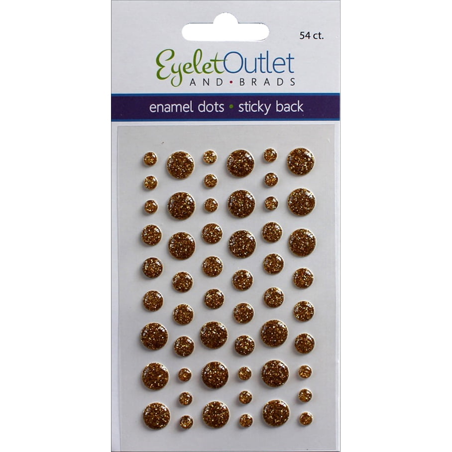 Eyelet Outlet Adhesive-Back Enamel Dots 54/Pkg-Glitter Gold - Walmart.com