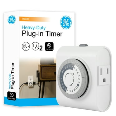 GE 24-Hour Heavy Duty Indoor Plug-In Mechanical Timer, 1 Grounded ...