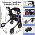 Rollator Walker for Seniors, Lightweight Foldable All Terrain Rolling ...