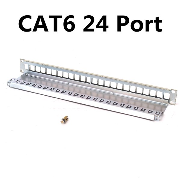 24 empty patch panel rack six shielded modular patch panels network 24 ...