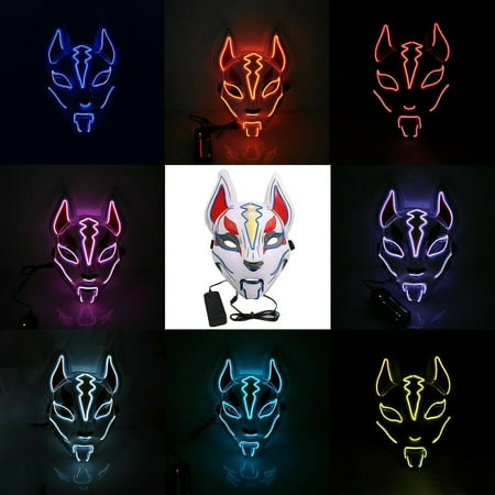Halloween Led Fox Drift Maskslight Up Mask Cosplay Game Party Props For ...