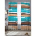 Abstract Vintage Wood Texture Sheer Curtains 2 Panels Set Brown ...
