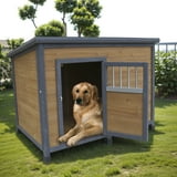 Pefilos 44" Outdoor Dog House with Waterproof PVC Plastic Roof, Indoor ...
