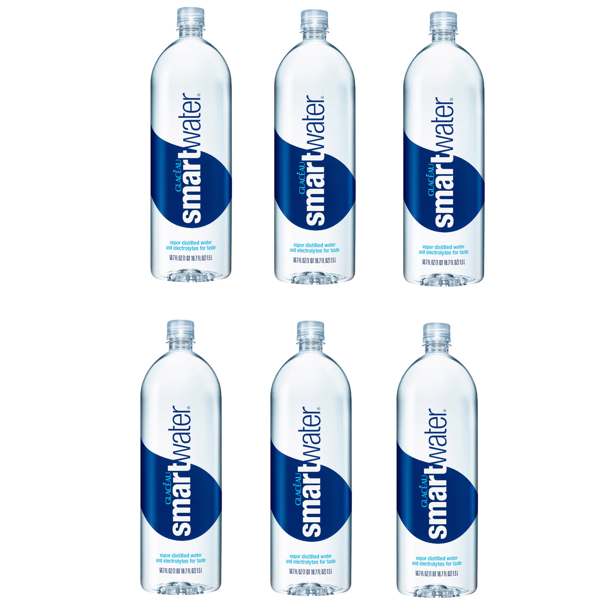 Glaceau Smartwater, 1.5 Liter 50.7 Fl Oz, Bottle (Pack of 6) - Walmart.com