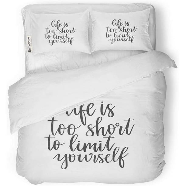 POGLIP 3 Piece Bedding Set Motivational and Inspirational Quote Life is ...