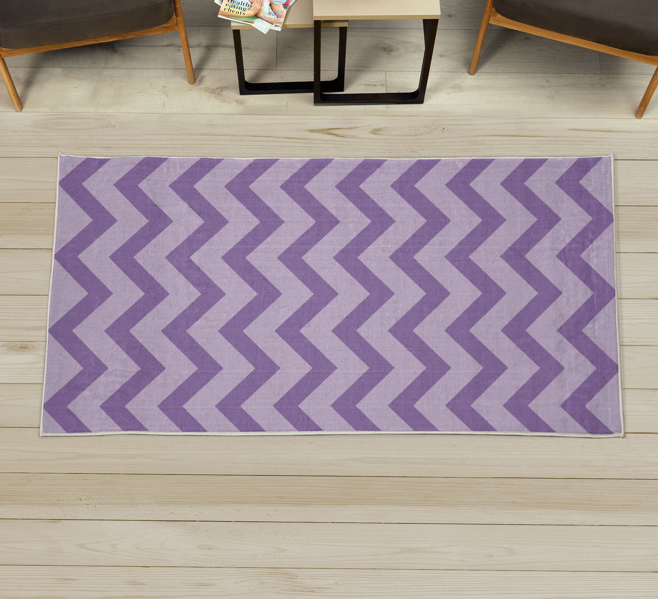 Striped Decorative Rug, Modern Summer Season Pattern Zigzag Tile Design ...