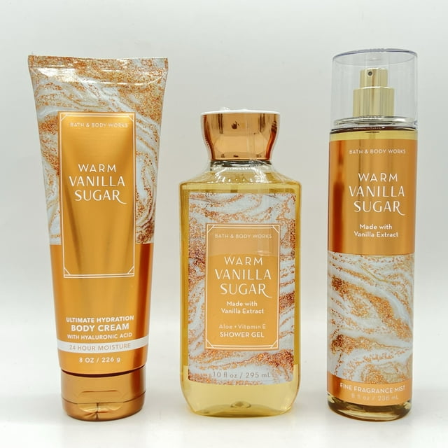 Bath And Body Works Warm Vanilla Sugar 8oz Body Cream 10oz Shower Gel