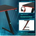 NiamVelo 47 inch Z-Shaped Gaming Desk, Ergonomic PC Workstation with ...