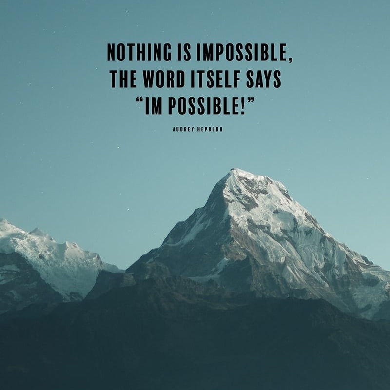 Audrey Hepburn Quotes Nothing Is Impossible Wallpaper