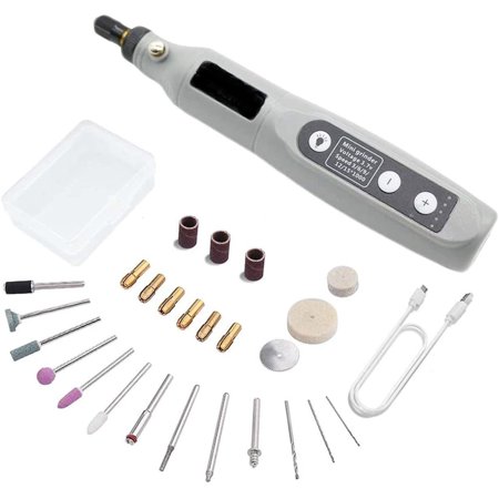 Mini Cordless Rotary Tool 3.7V DC 5 Speed Rotary Overload Protection 24 ...