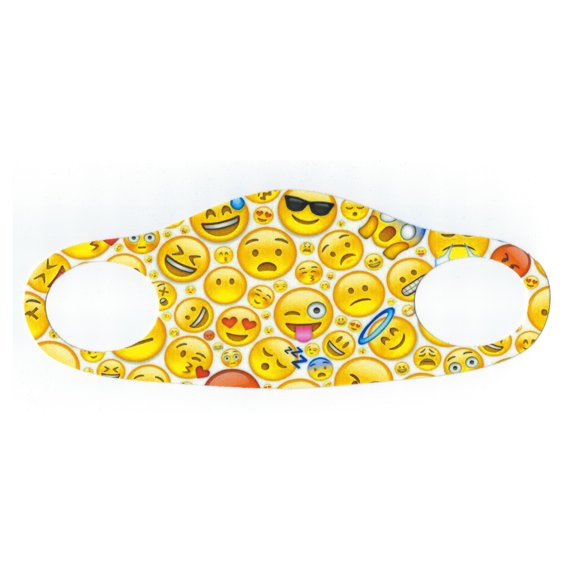 Emojis Funny Face Mask Washable Reusable Cute Unisex Athletic Stretch ...