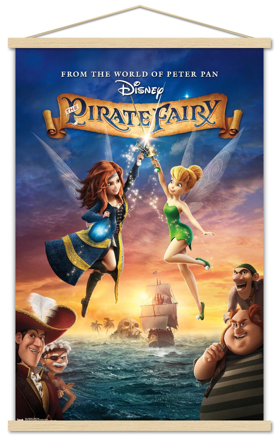 Disney Tinker Bell - Pirate Fairy Wall Poster with Wooden Magnetic ...