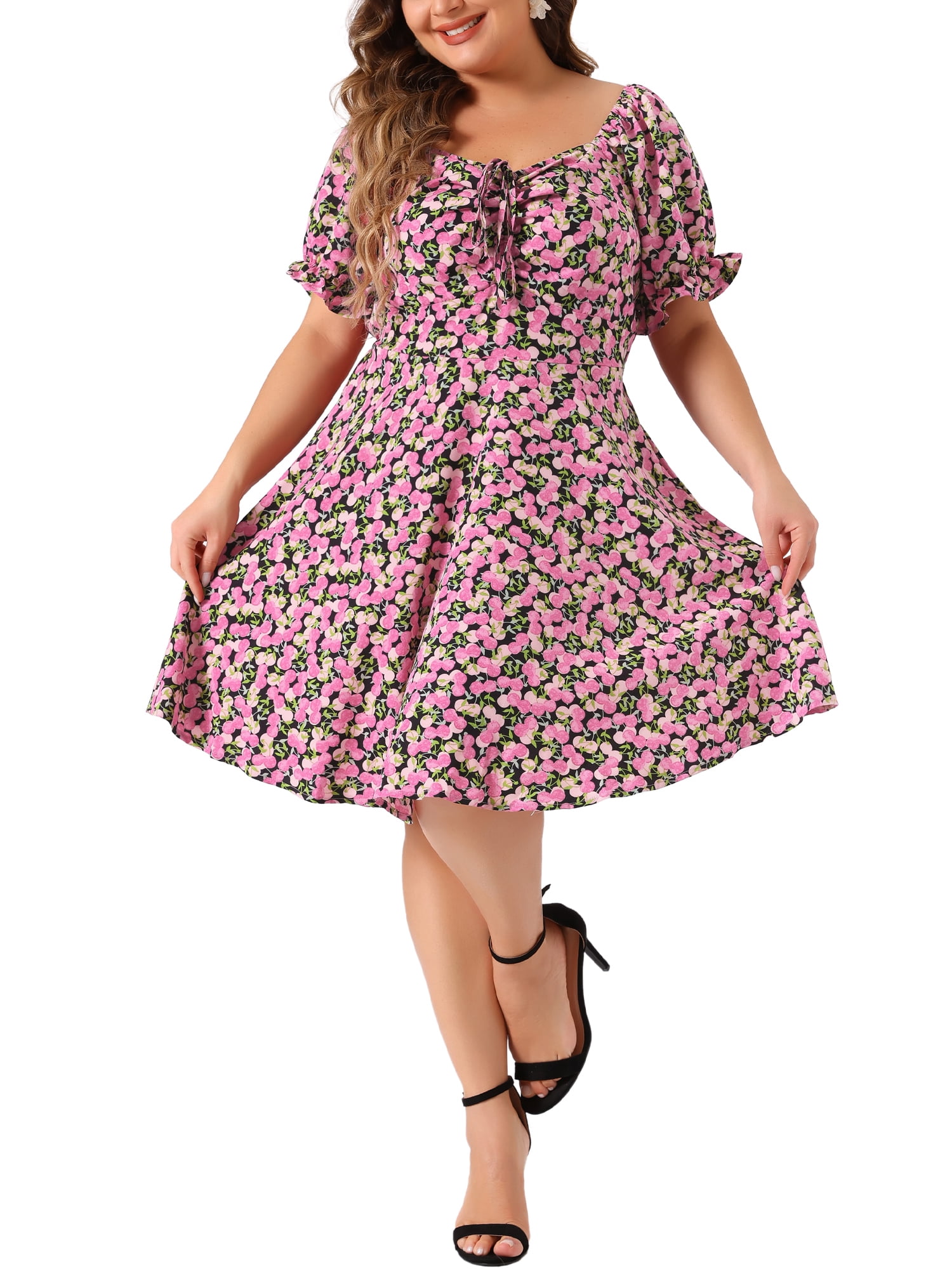 Vestido Plus Size GRACE & GRANDEUR para Mujeres Verano Escote Corazón ...