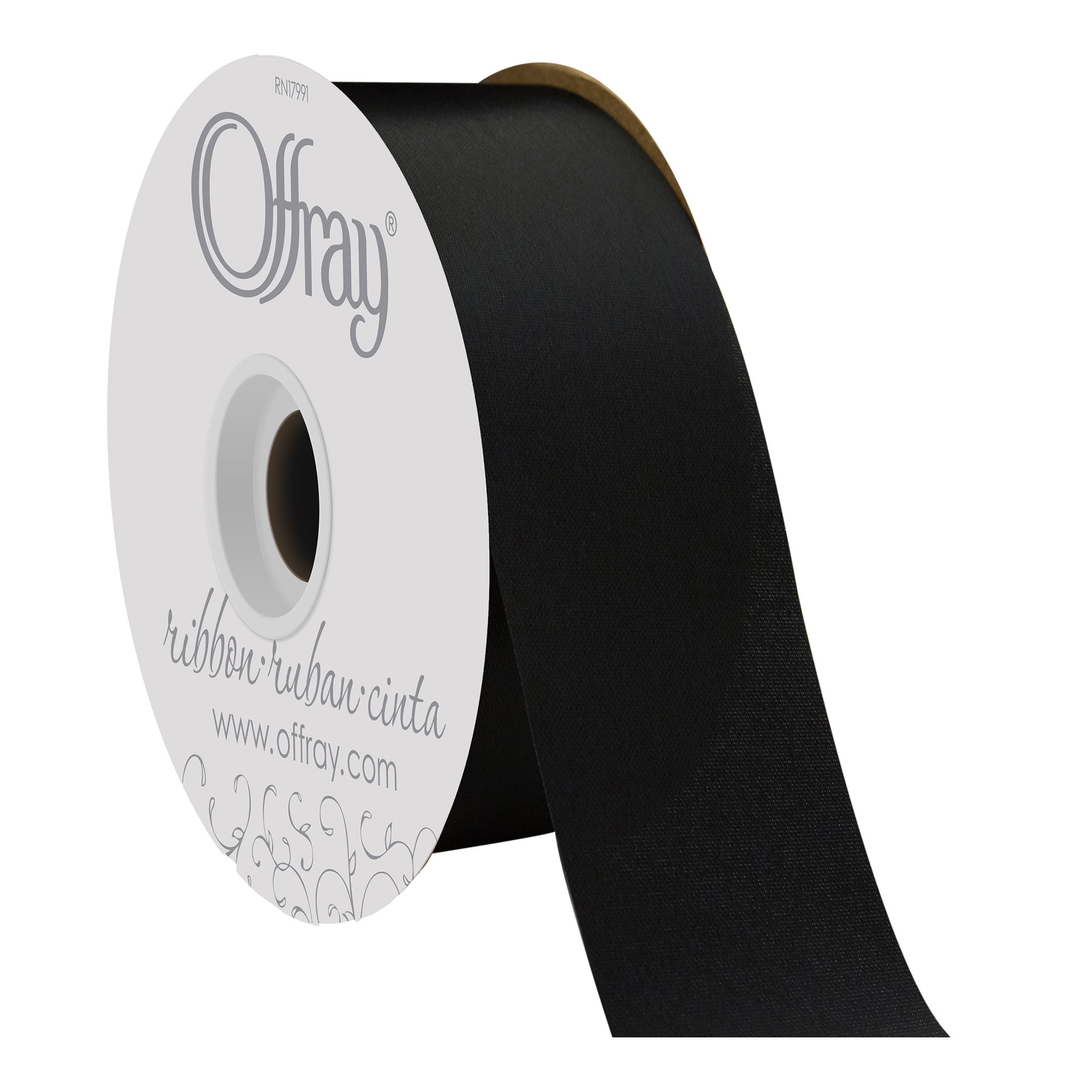 Offray Ribbon, Black 1 1/2 inch Acetate Polyester Outdoor Ribbon for ...